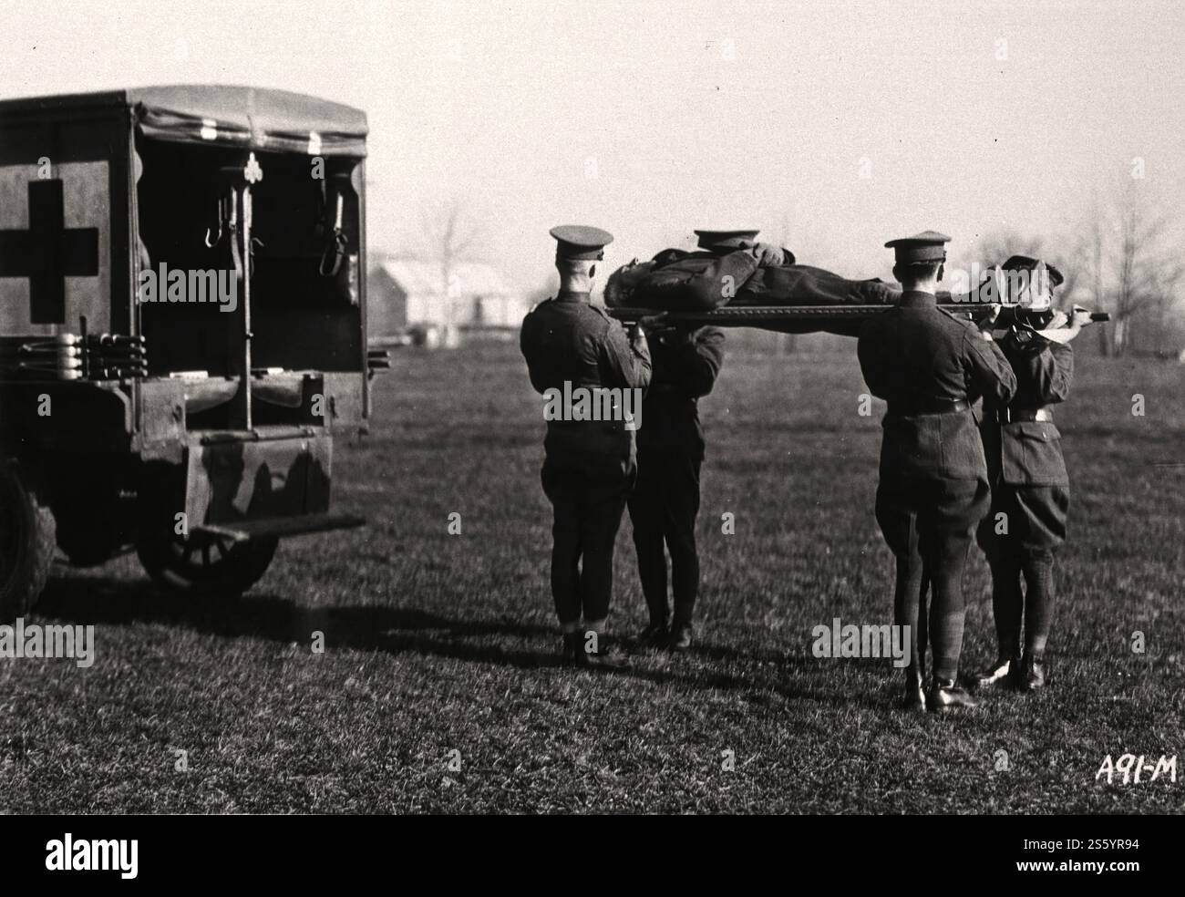 Medicine in Wartime - Loading the Ambulance - WWI - Historical document ...