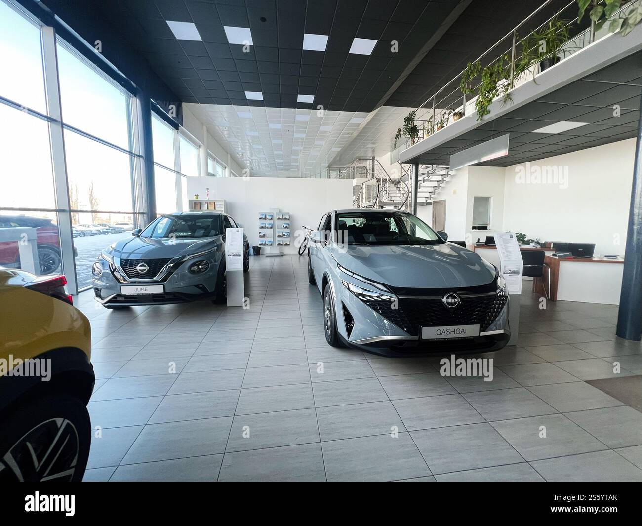Kyiv, Ukraine - January 14, 2025: A contemporary Nissan car showroom ...