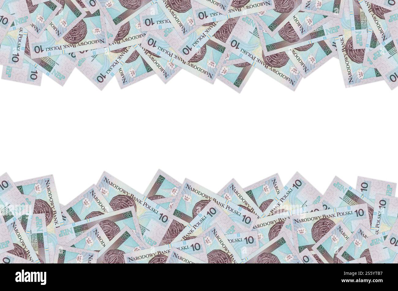 Colored 10 zloty bill of Poland currency bank note. Money bill close up ...