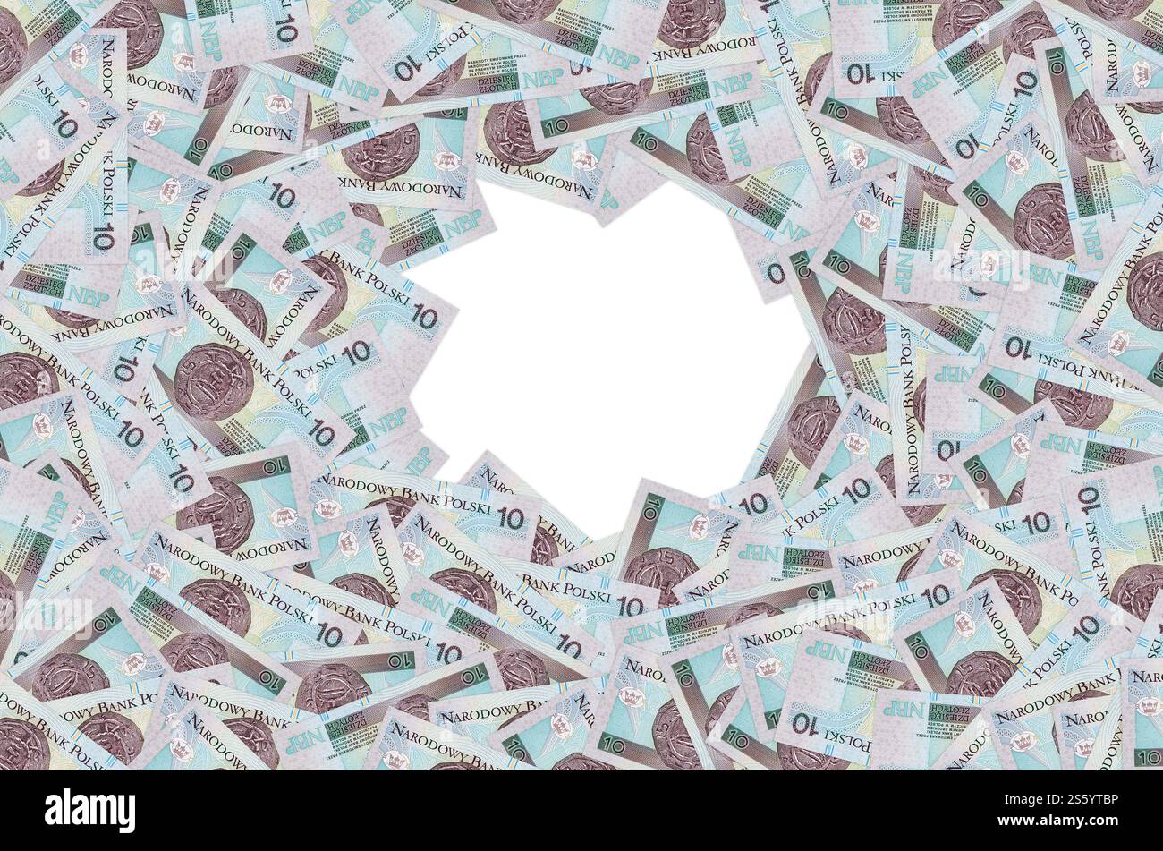 Colored 10 zloty bill of Poland currency bank note. Money bill close up ...