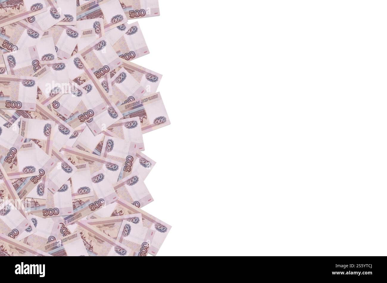 Russian 500 rubles banknote closeup macro pattern. Russia five hundred ...