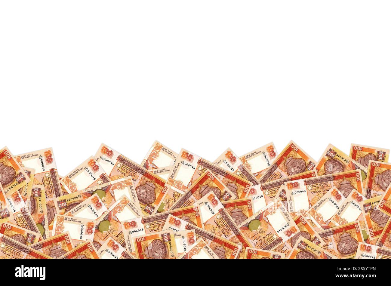 Pattern of 100 Sri Lanka rupees banknote is national currency of Sri ...