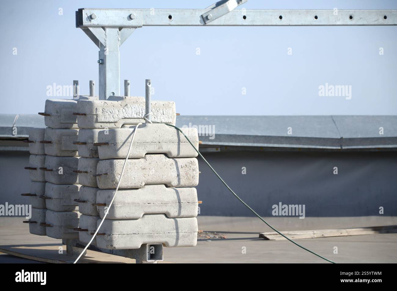 Counter weight or weight balance concrete blocks or bricks as part of ...