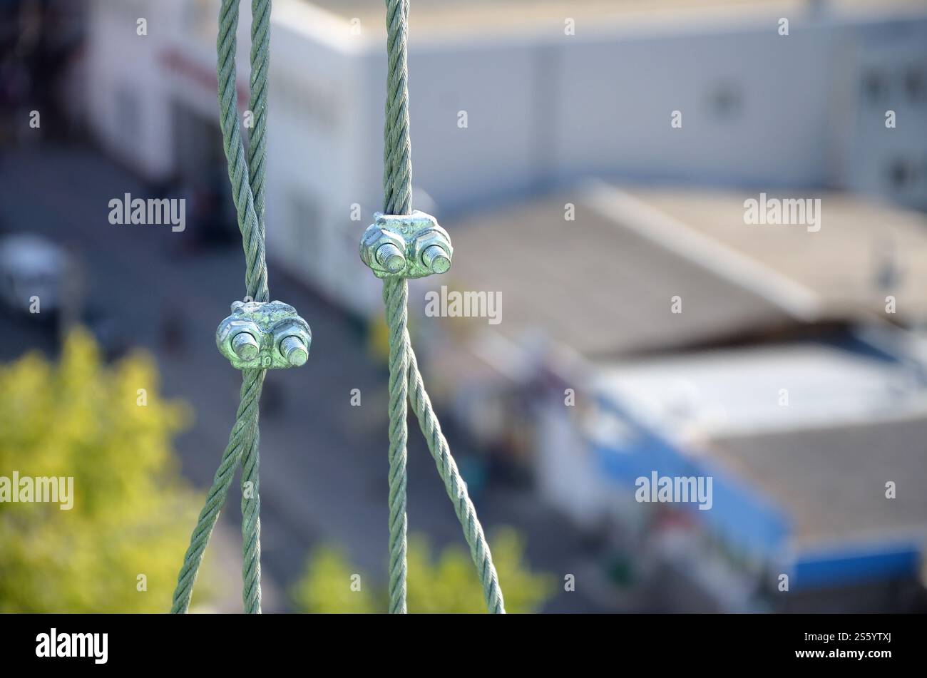 Rope lockers in of suspended wire rope platform for facade works on ...