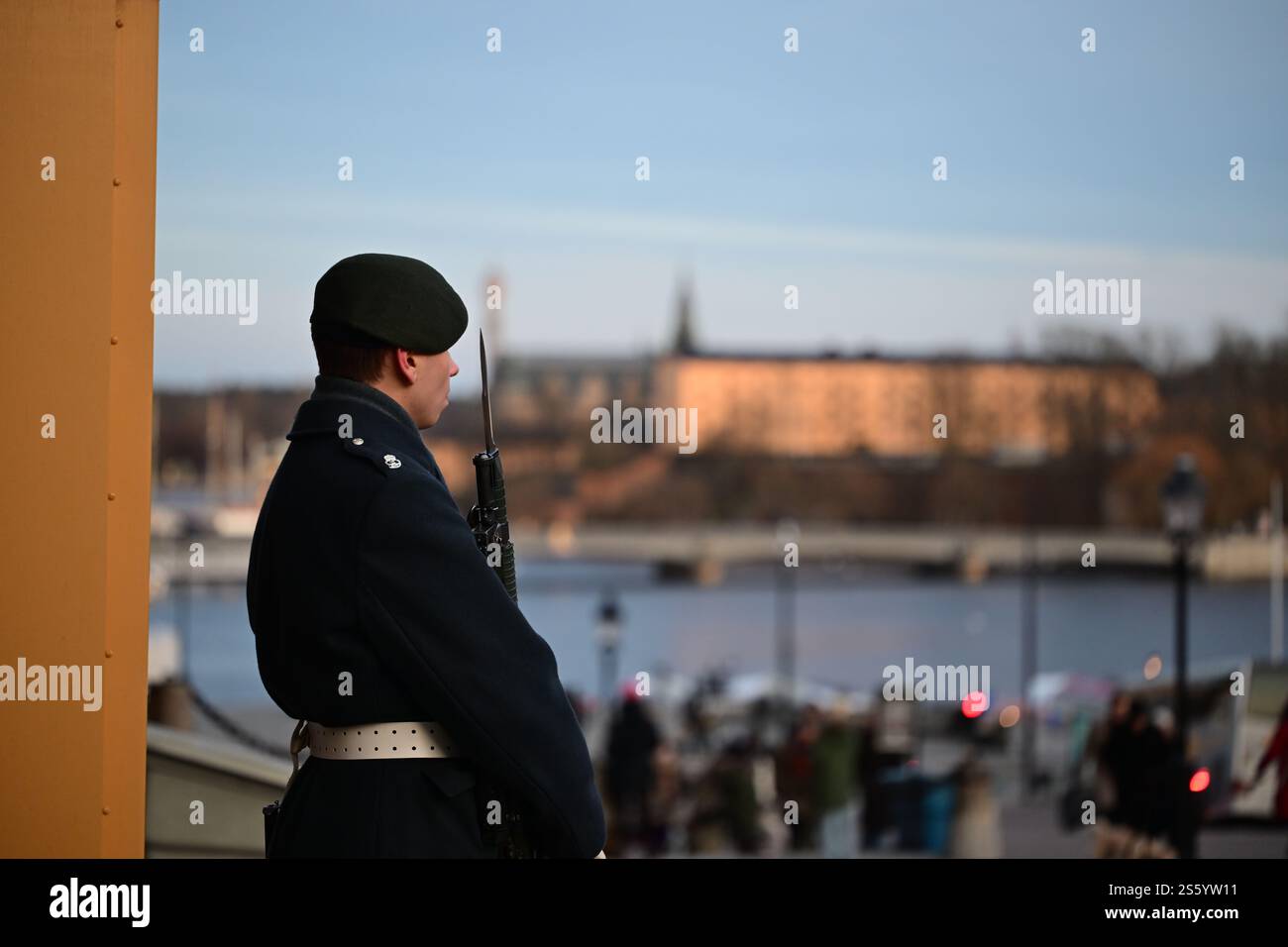 Stockholm, Uppland, Sweden. December 31 2024. Royal Guards Stock Photo ...