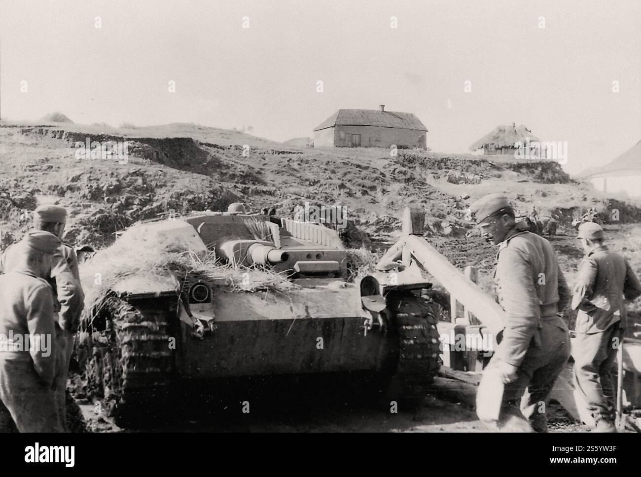 Crew of German soldiers near a Stg.Abt.243. Ukraine, 1941. - Historical ...