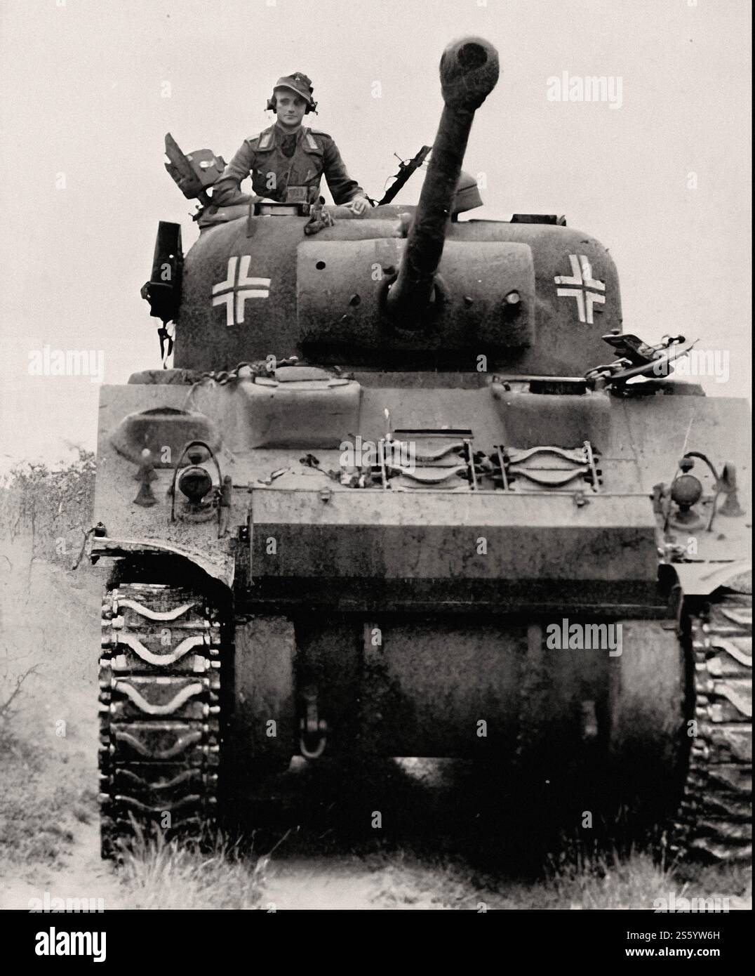 Crew of German soldiers on an armored vehicle Trophy Tank - Sherman VC ...