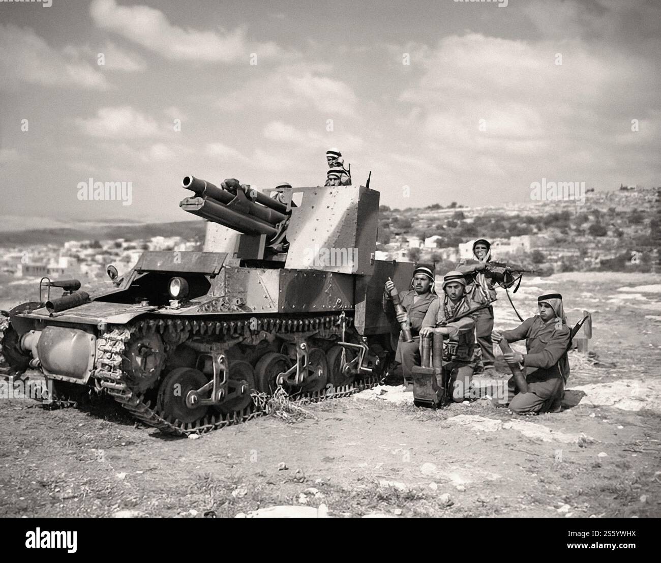 75-mm mountain gun based on the tractor Lorraine 38L, Arab Israeli war ...