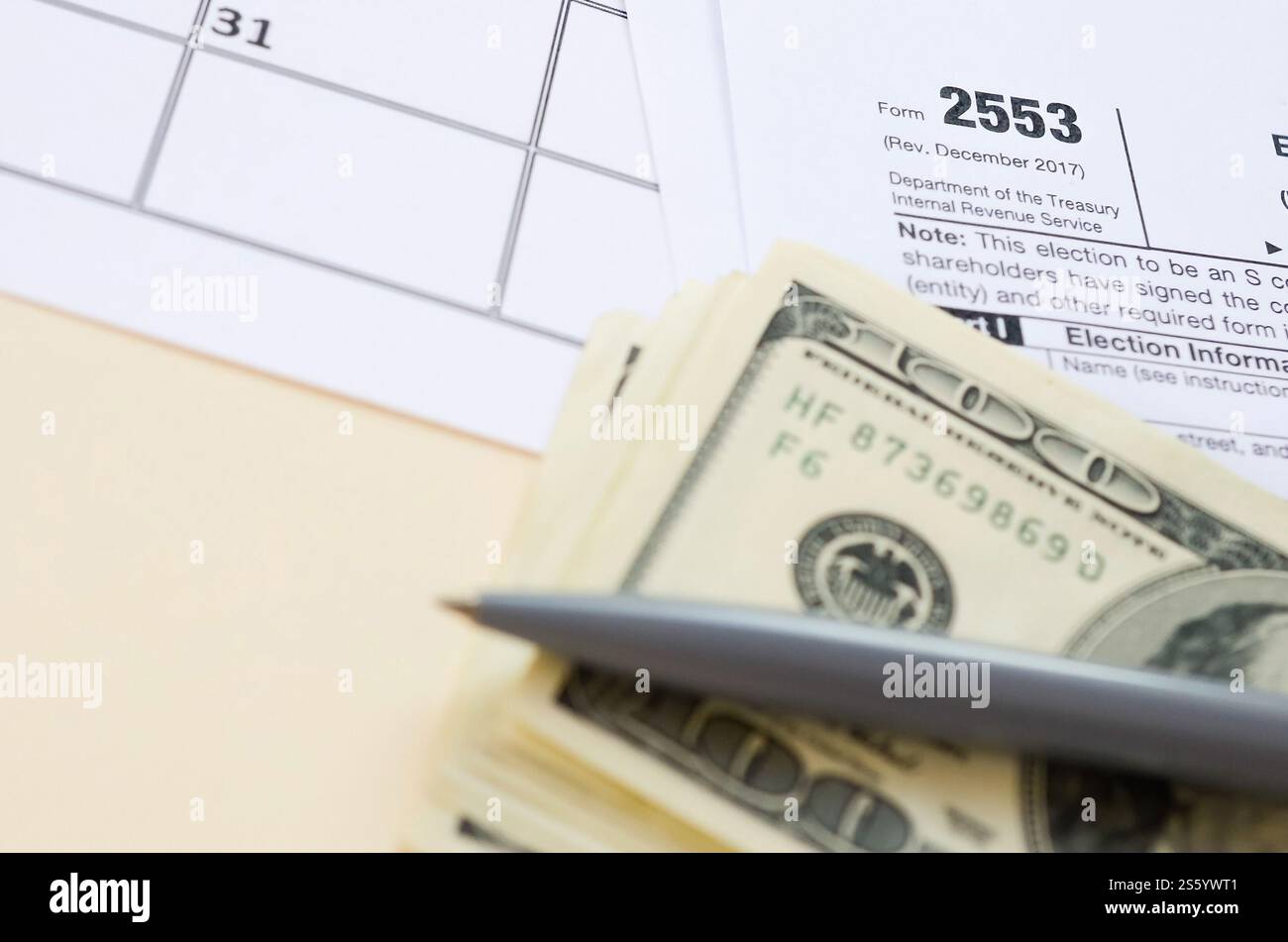 IRS Form 2553 Election by a Small Business Corporation tax blank lies ...