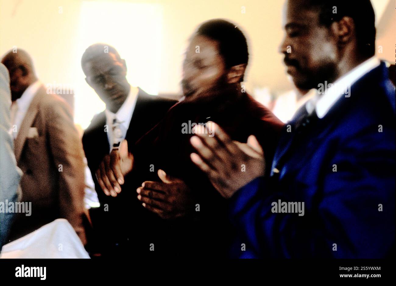 Rural Southern Baptist Church Meeting, Mississippi USA. Group of Men ...