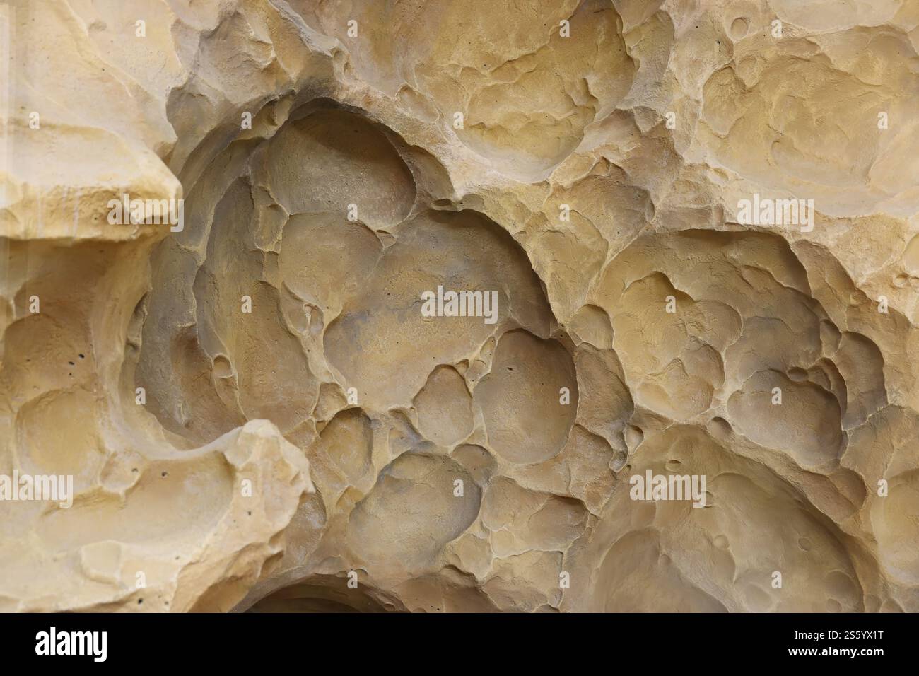 Combination of stone relief like a orange planet surface. Brown stone ...