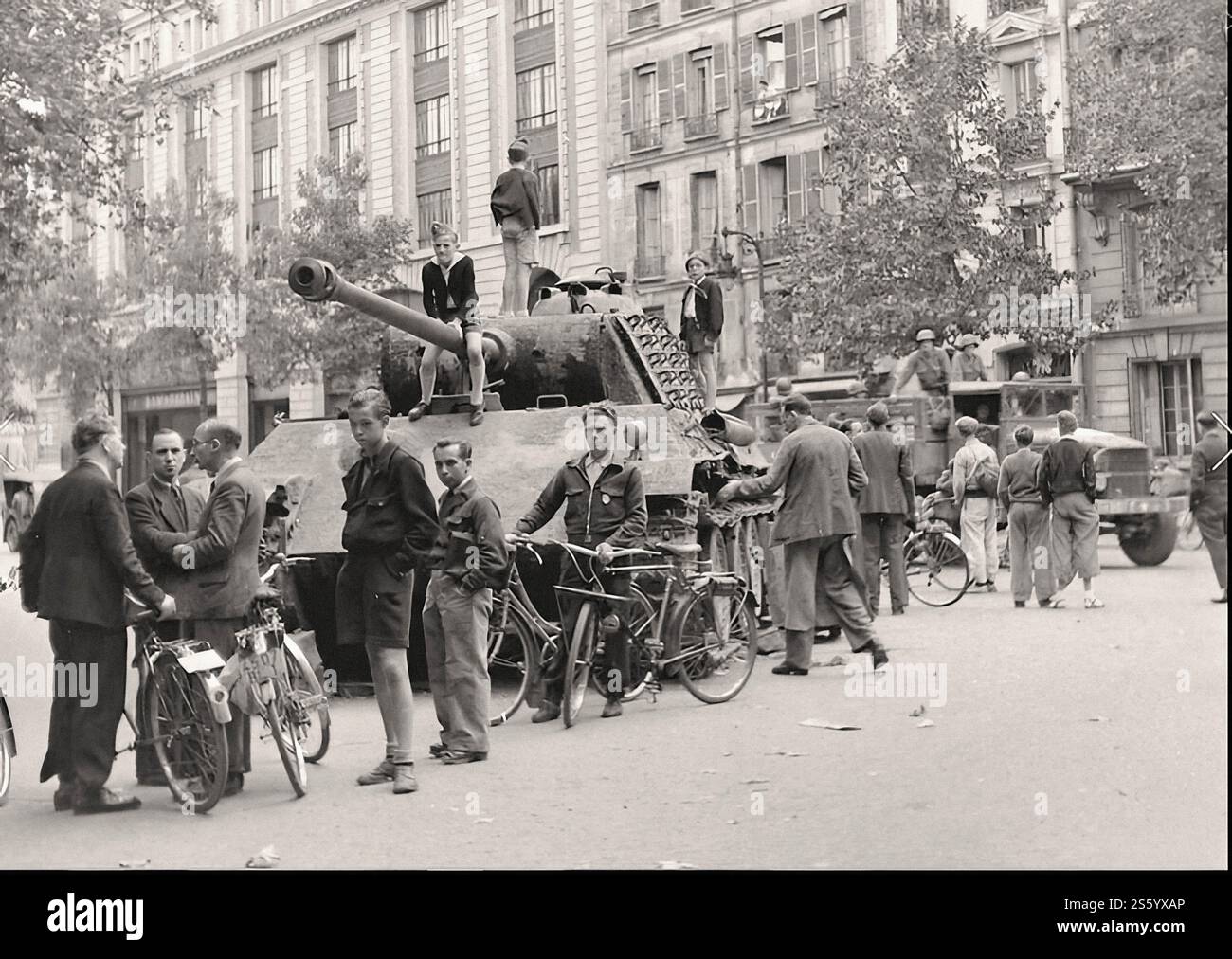 Civilians Paris, France, - Panther - , 1944. - Historical document ...