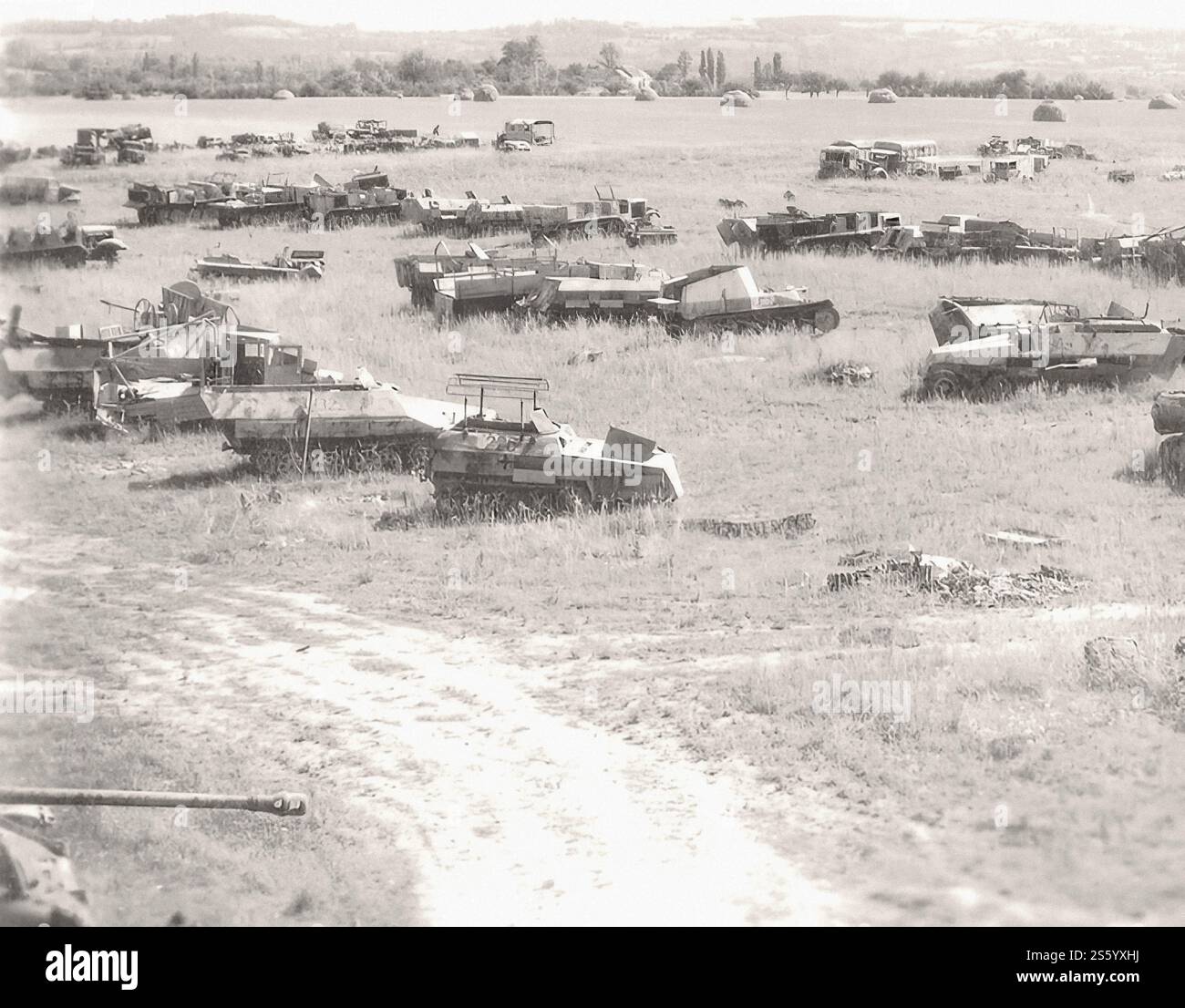 Dumping ground broken German equipment. 1945. - Historical document ...