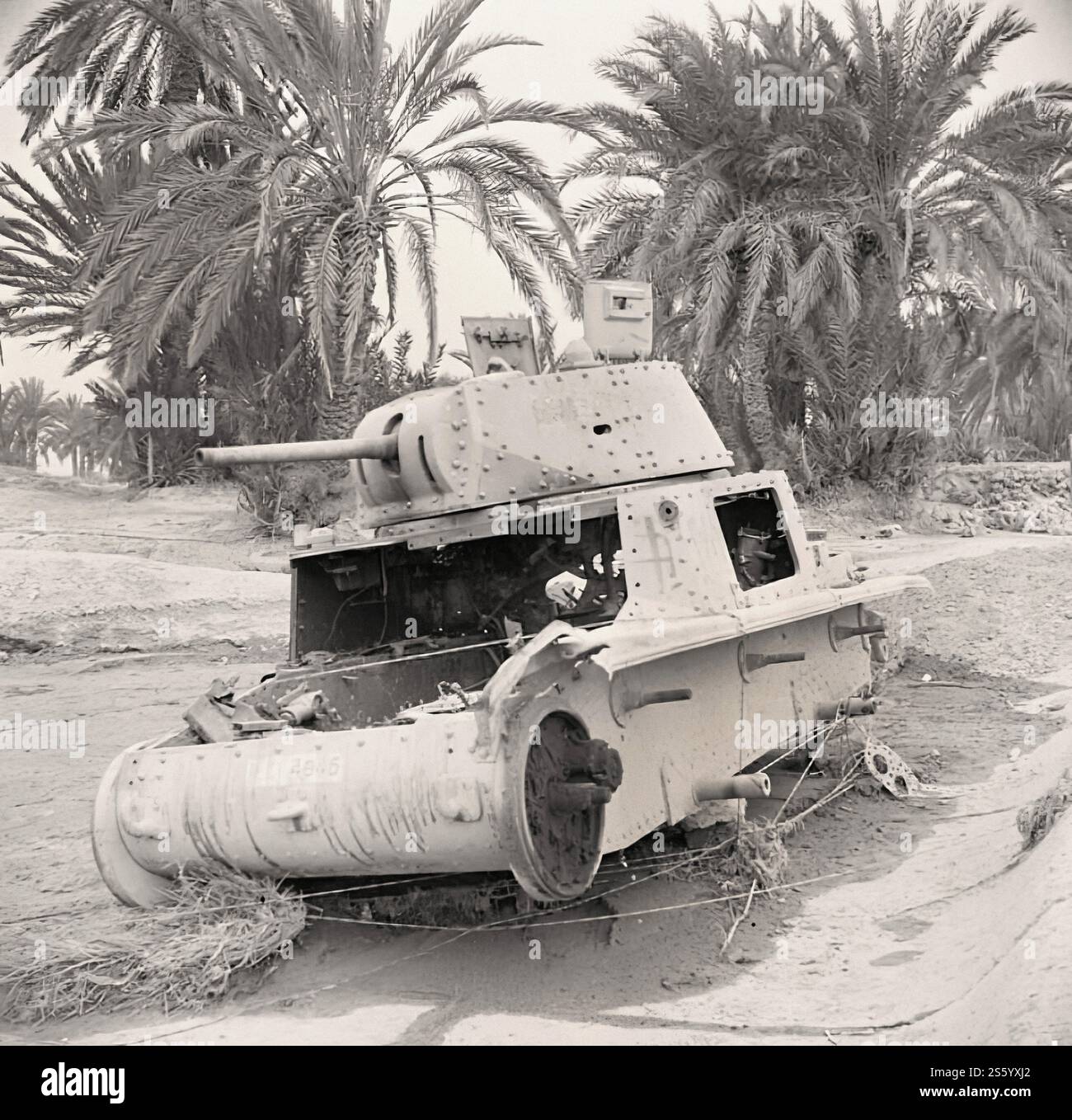 Destroyed Carro Armato M14 - 41 - Historical document, photographer ...