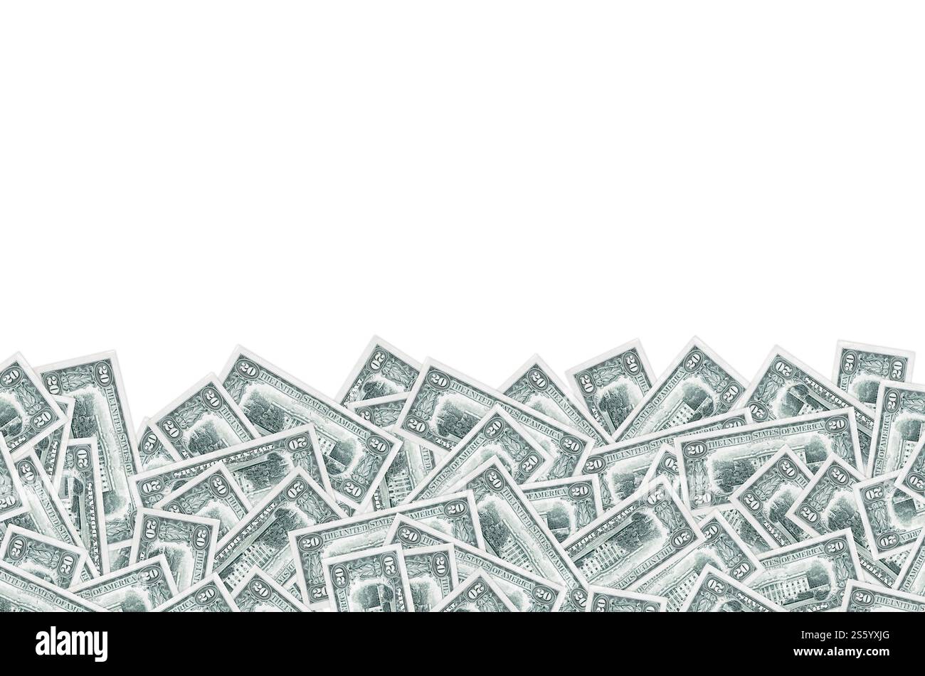 US 20 dollars banknote with white house closeup macro pattern. United ...