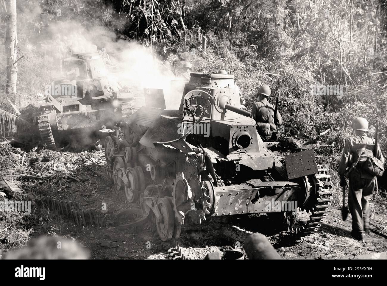 Japanese tanks Ha-Go in Guam. - Historical document, photographer ...