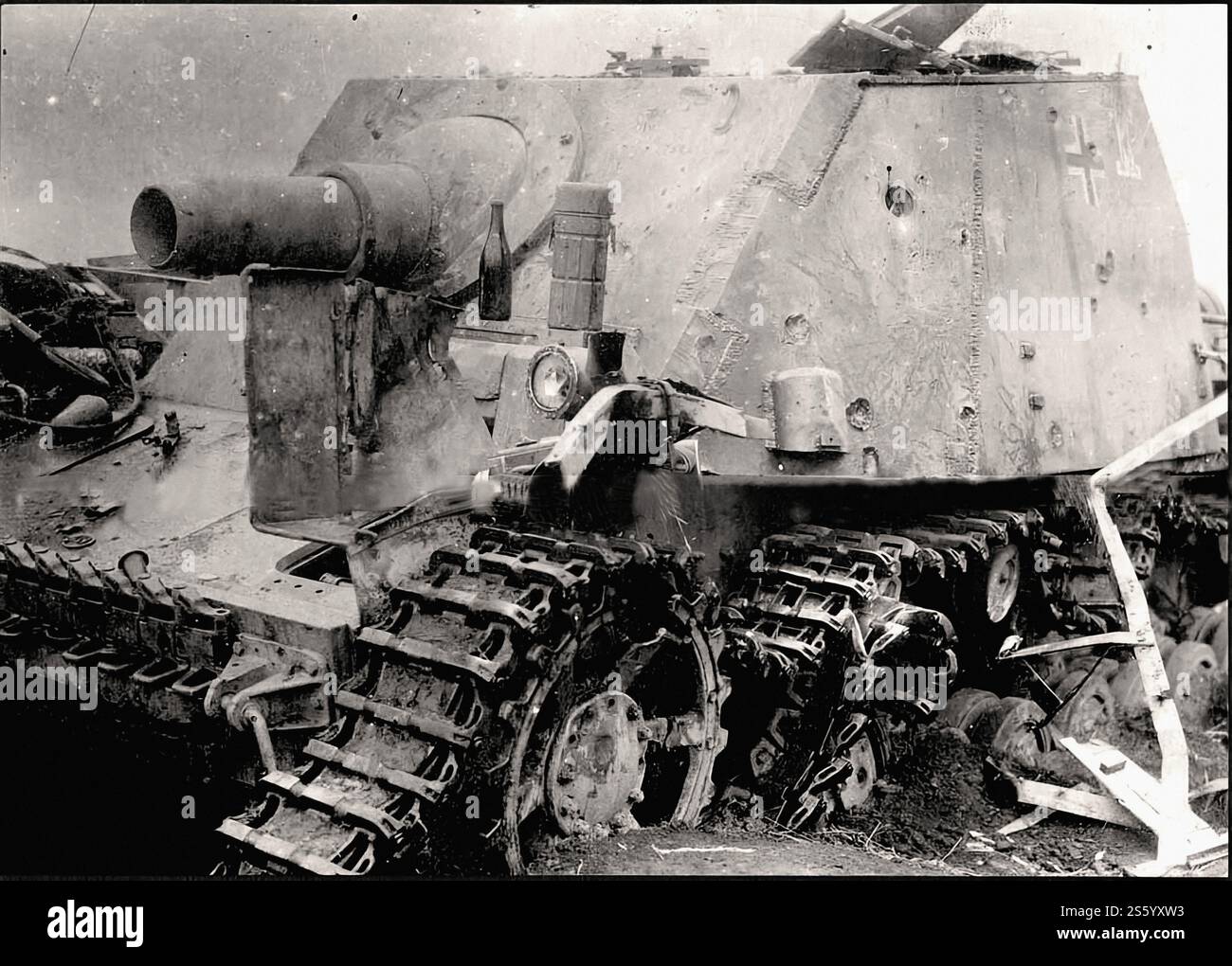 Destroyed Sturmpanzer IV 'Brummbär' from the 216 Battalion assault ...