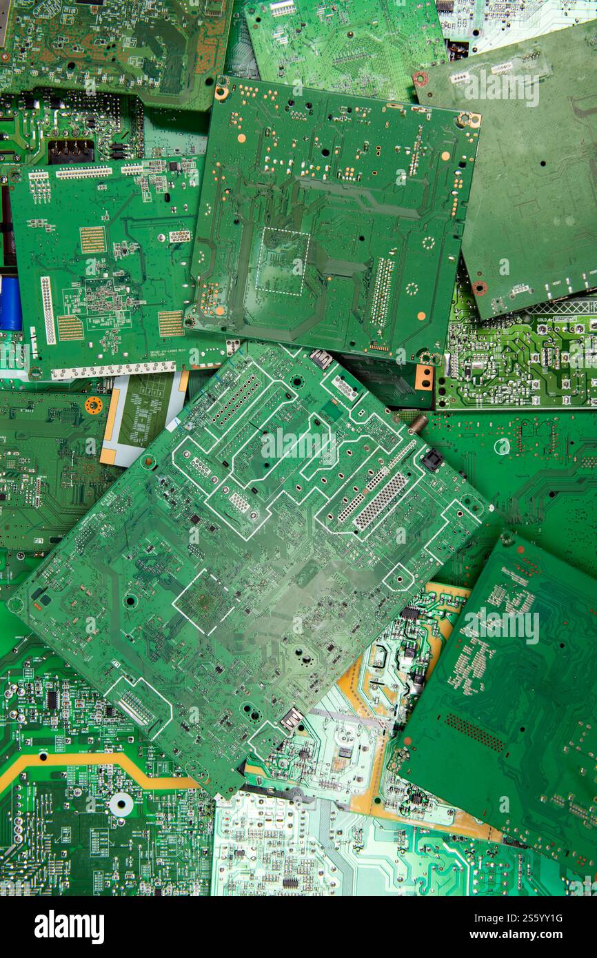 Circuit boards with electrons. Motherboards. Electronic circuit board ...