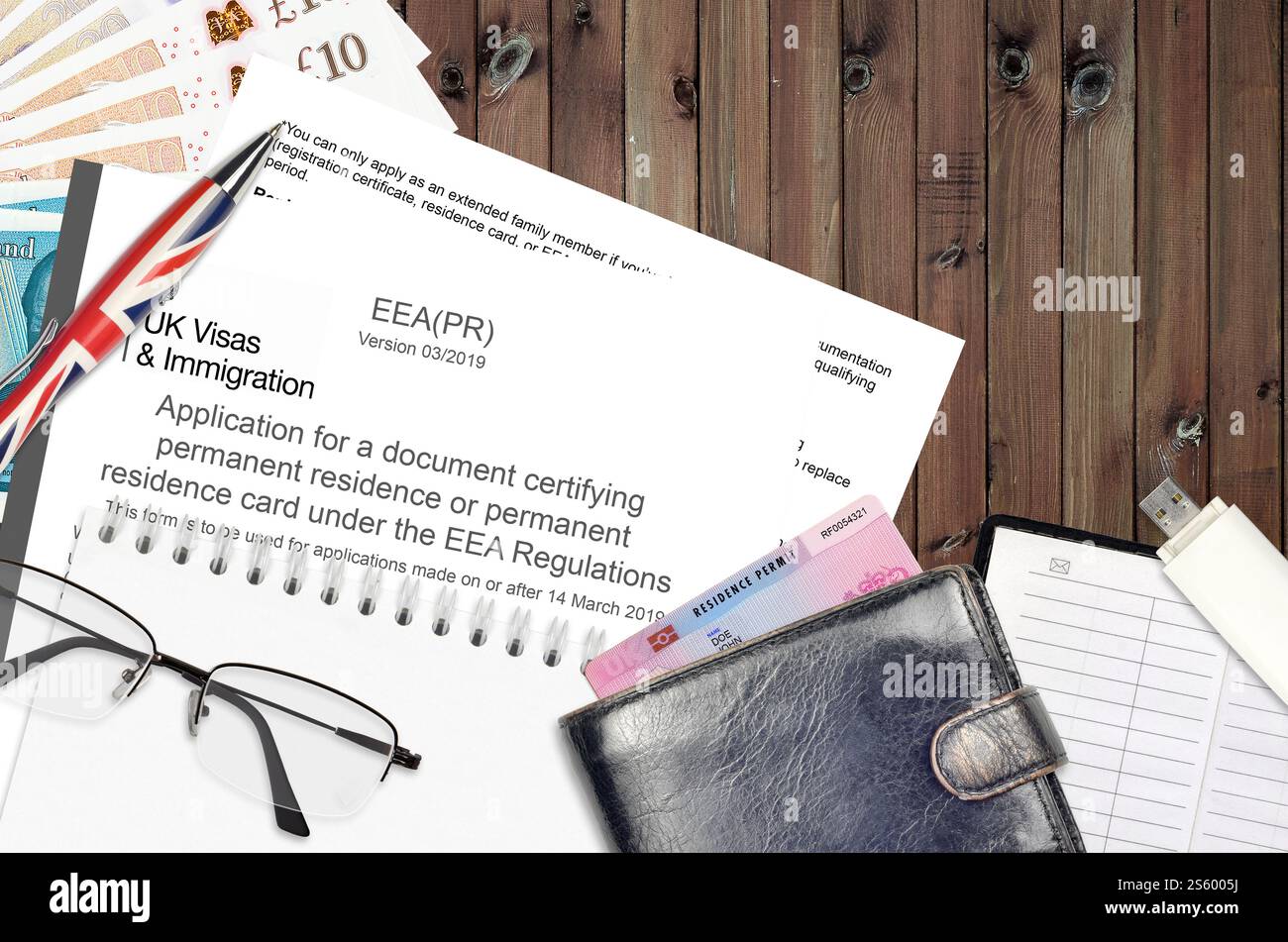 English form EEA PR application for a document certifying permanent ...