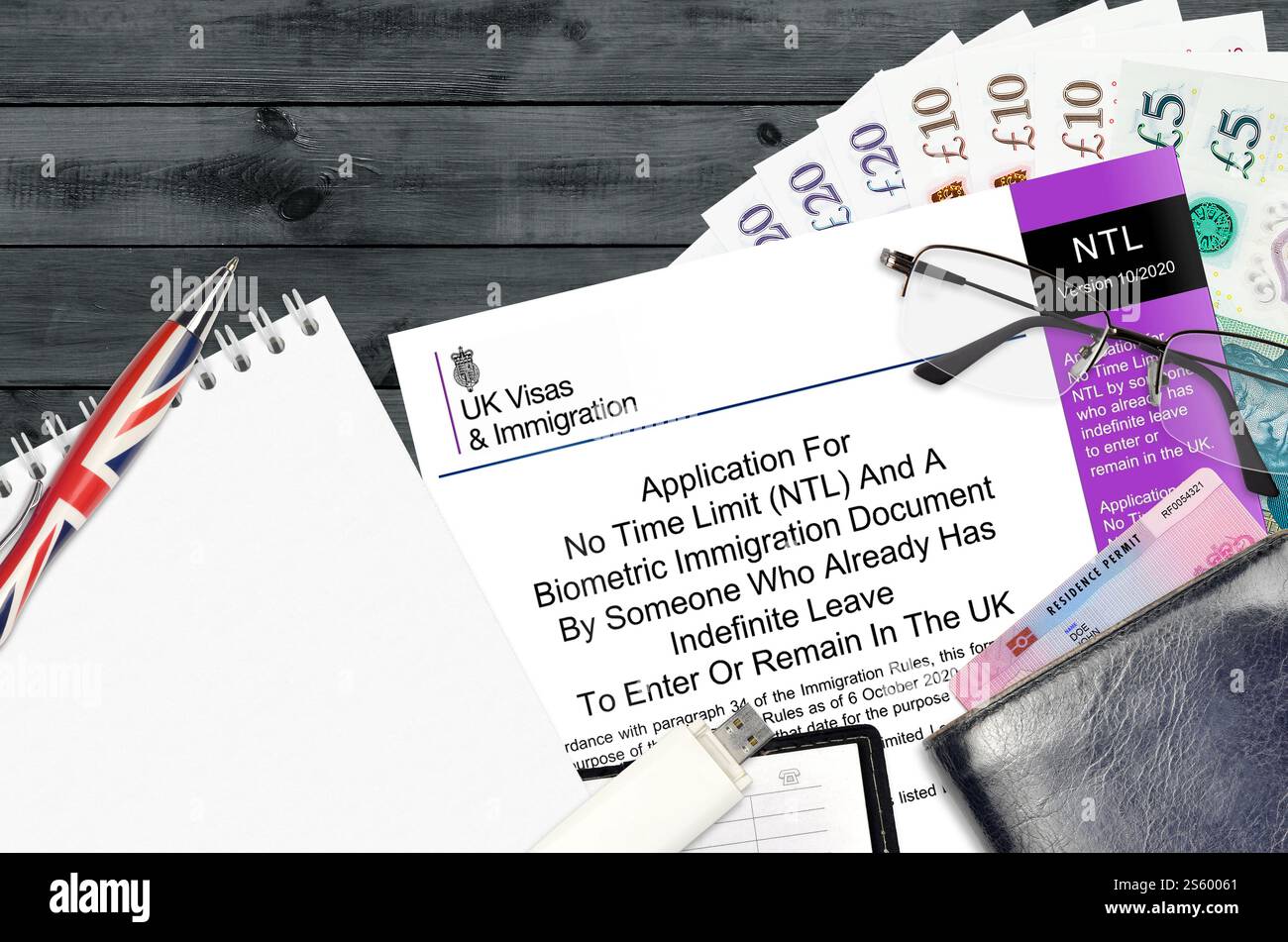 English form NTL Application for No time limit and a biometrical ...