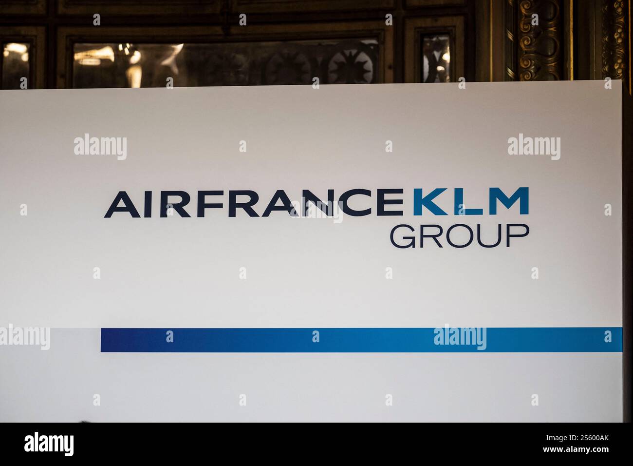 Air France-KLM signage during the Air France-KLM End of The Year News ...