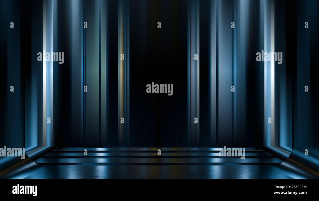 spacious interior featuring sleek walls with a glossy finish ...