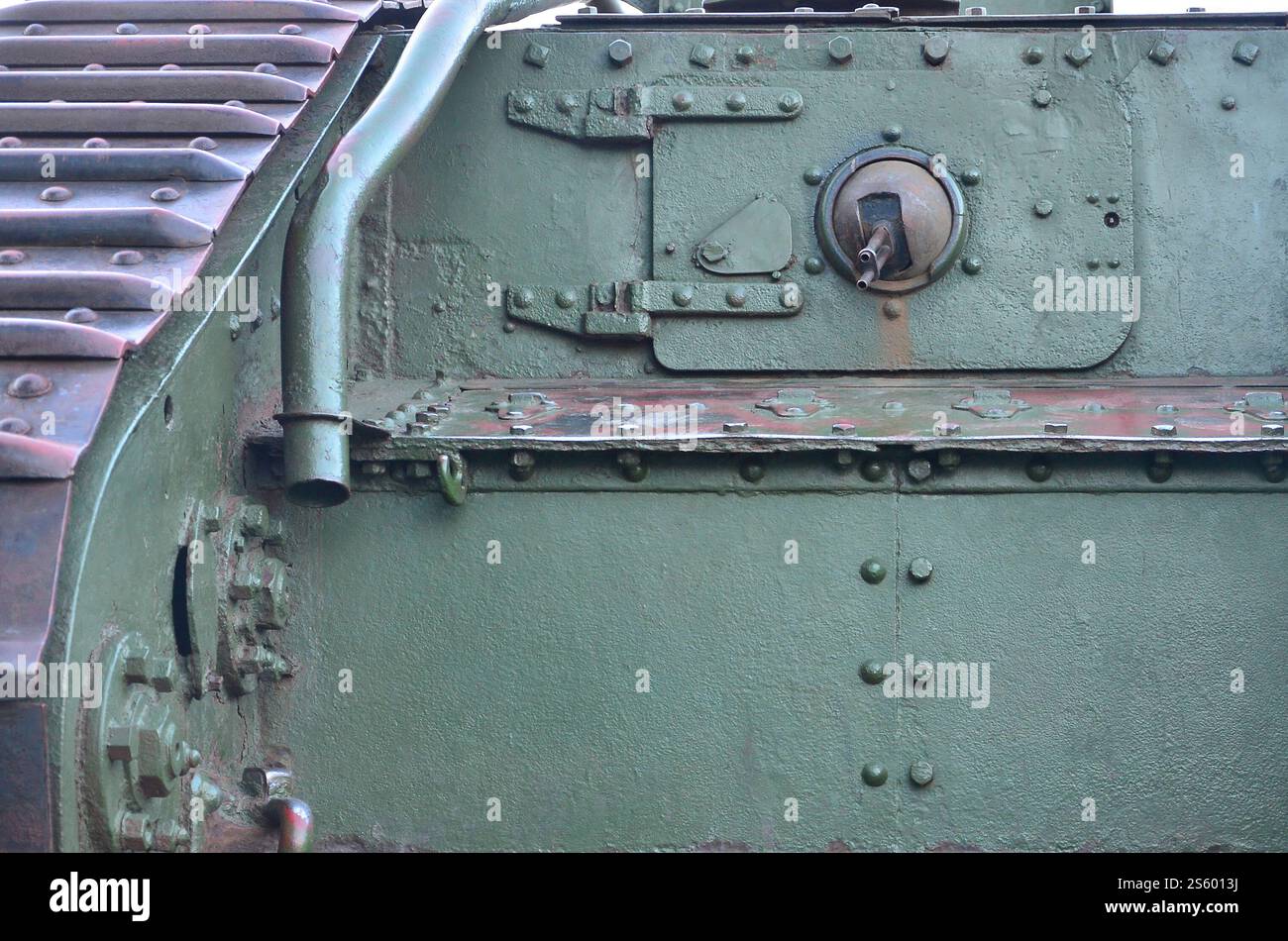 Texture of tank side wall, made of metal and reinforced with a ...