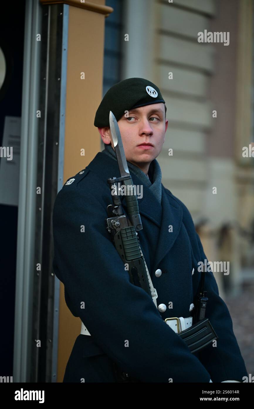 Stockholm, Uppland, Sweden. December 31 2024. Royal Guards Stock Photo ...