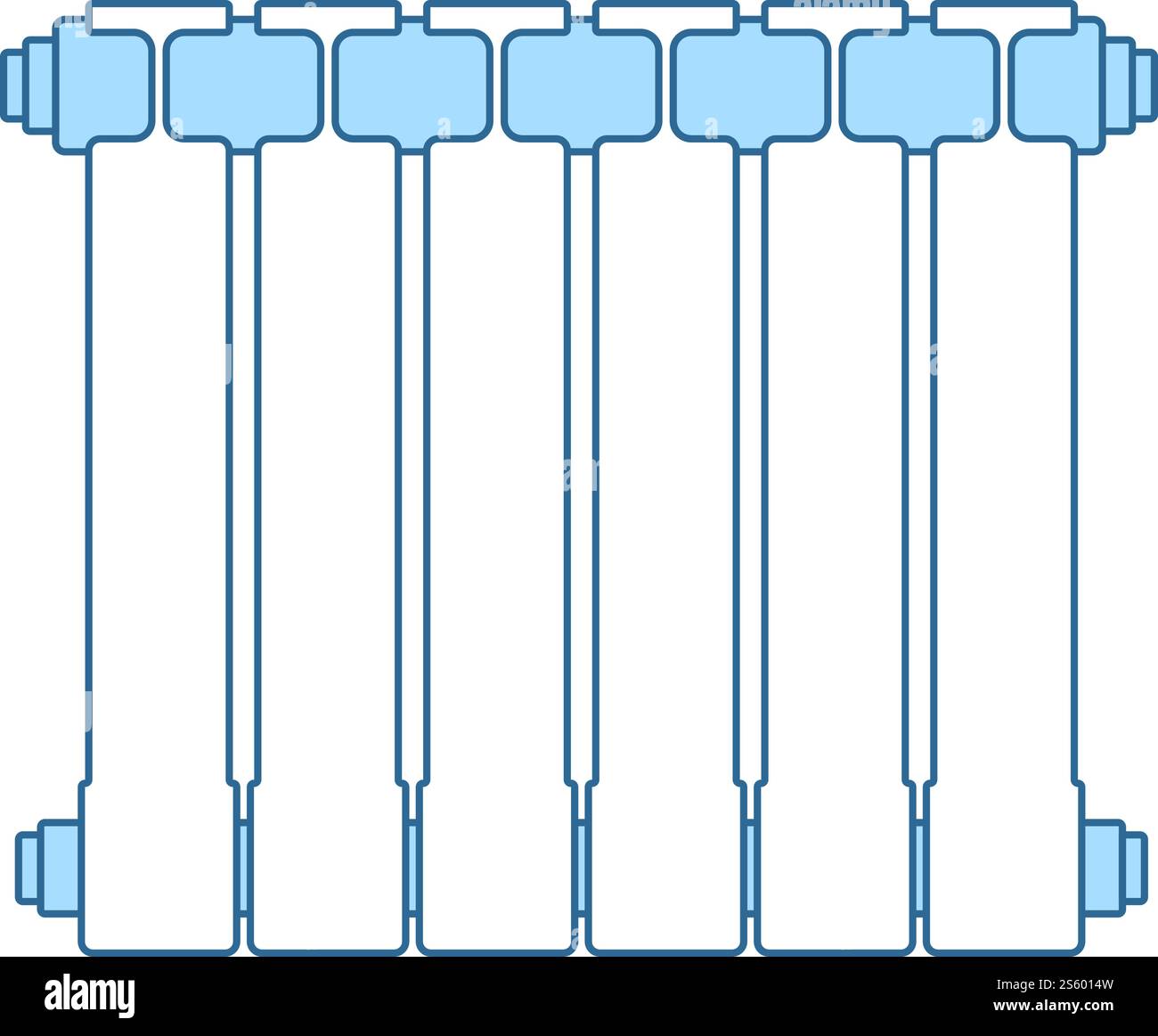 Icon Of Radiator. Thin Line With Blue Fill Design. Vector Illustration ...