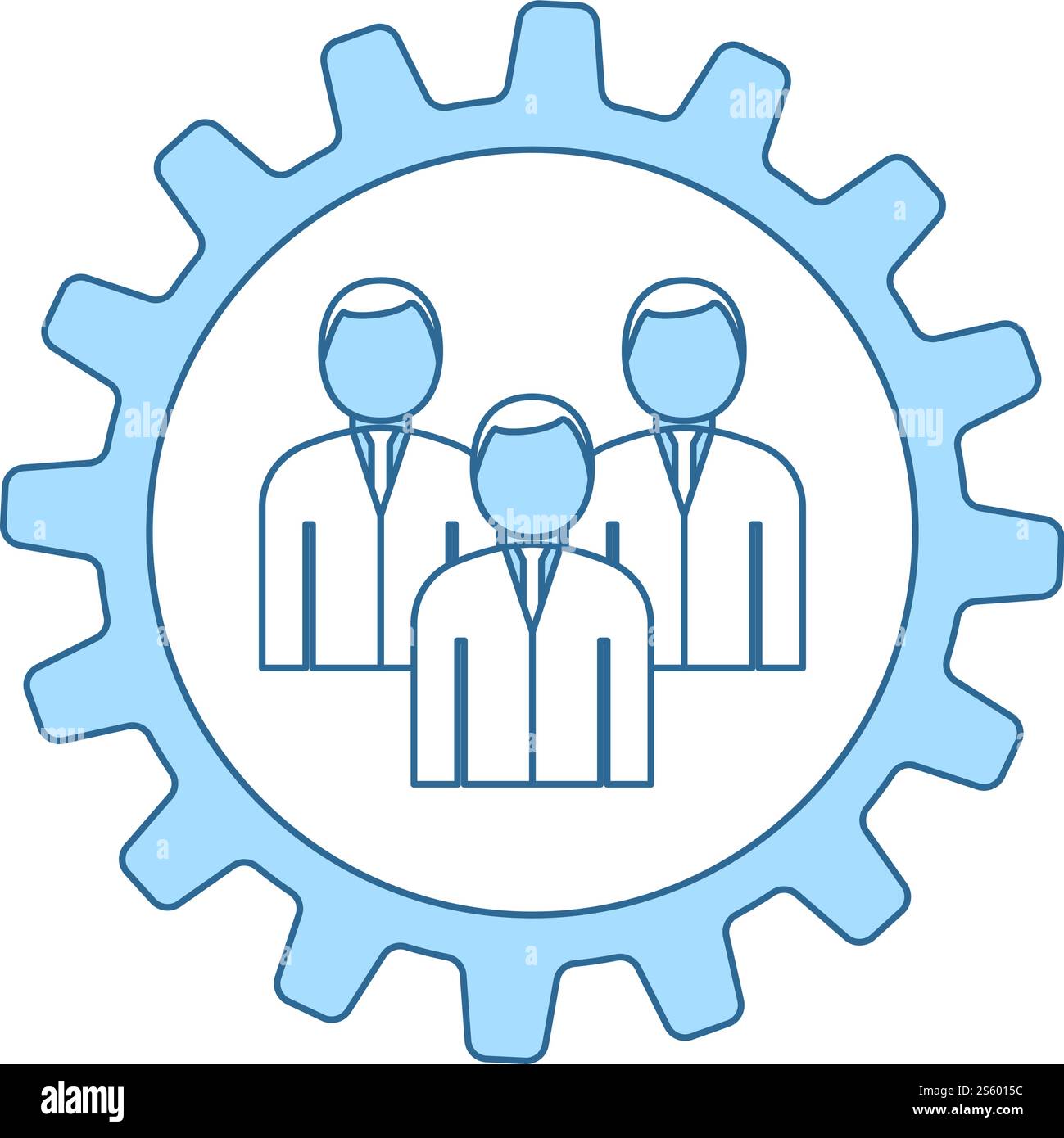 Teamwork Icon. Thin Line With Blue Fill Design. Vector Illustration ...