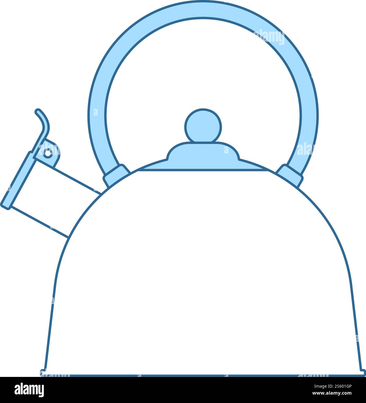 Kitchen Kettle Icon. Thin Line With Blue Fill Design. Vector ...