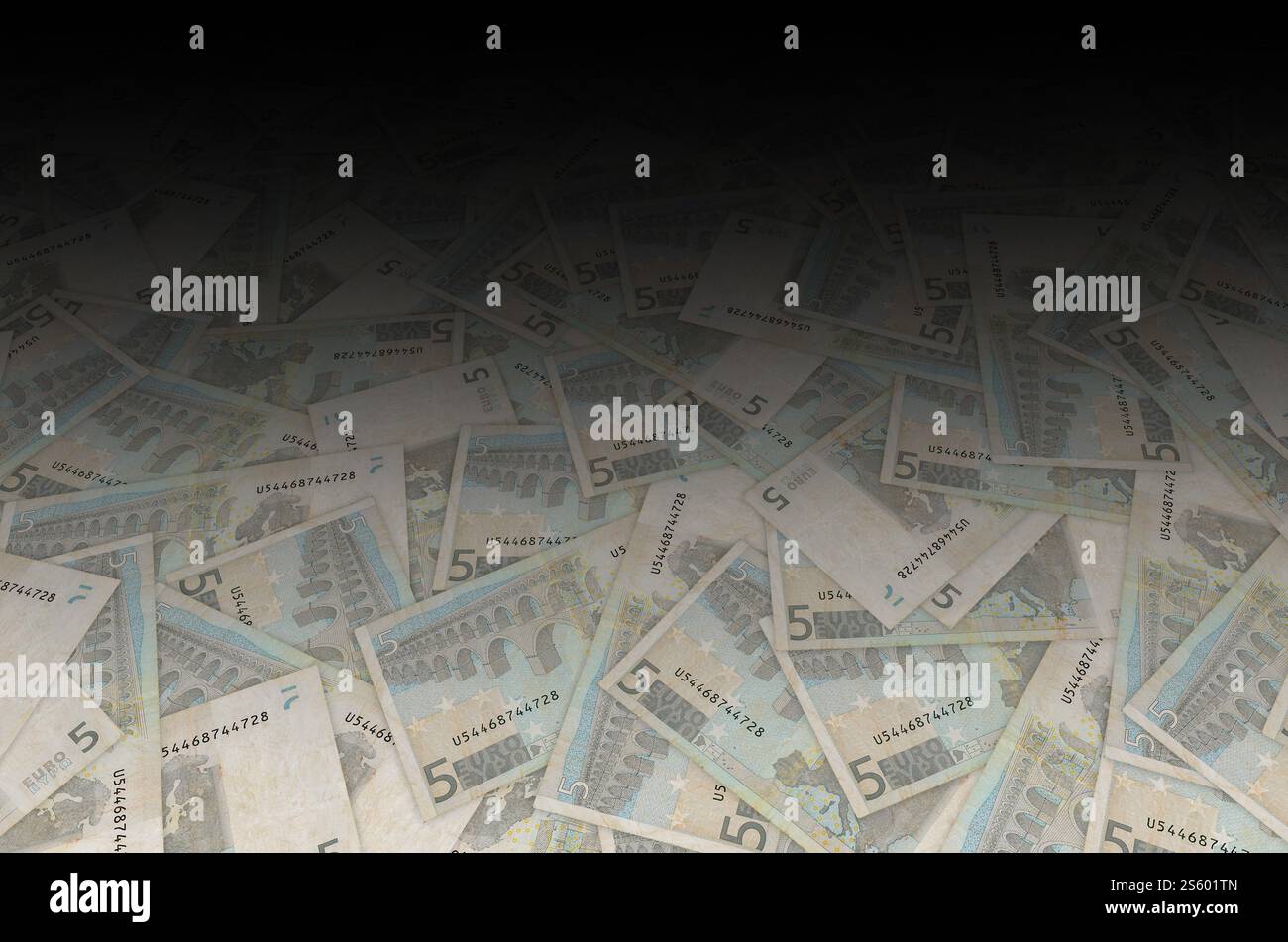 Pattern part of 5 euro banknote close-up with small brown details ...