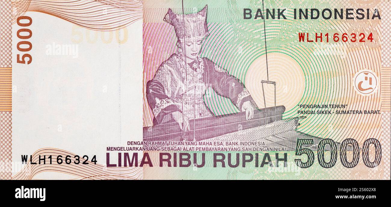 Woman portrait on Indonesia 1000 rupiah bank note, former currency of ...