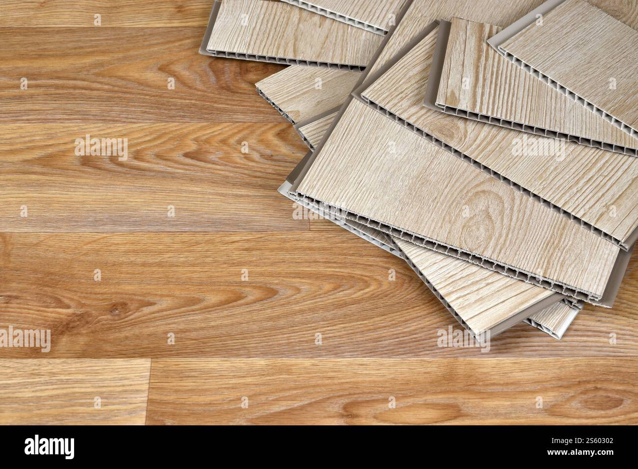 Set of items for PVC ceiling indoor works. PVC panels. Indoor VPC ...