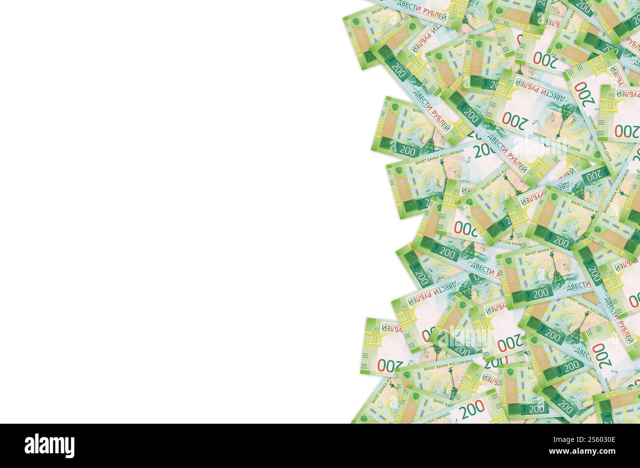 Monument to sunken ships on new green russian 200 rubles banknote close up Stock Photo - Alamy