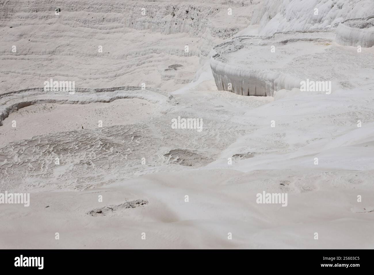 Texture of Pamukkale famous blue travertine pools and terraces. Unique ...