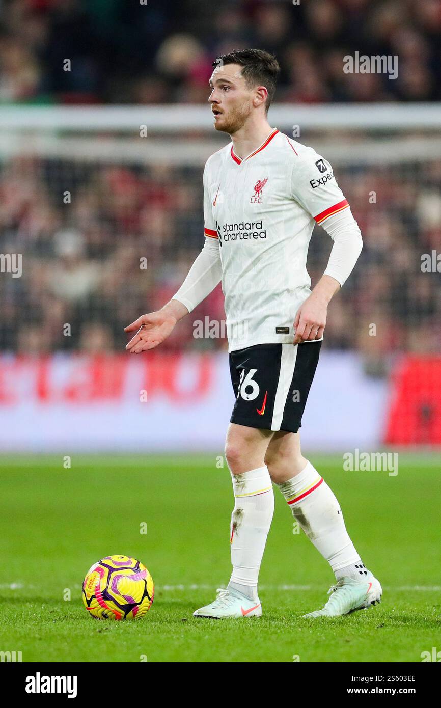 Nottingham, UK. 14th Jan, 2025. Liverpool defender Andrew Robertson (26 ...