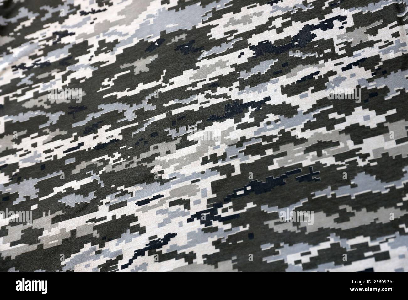 Fabric with texture of Ukrainian military pixeled camouflage. Cloth ...