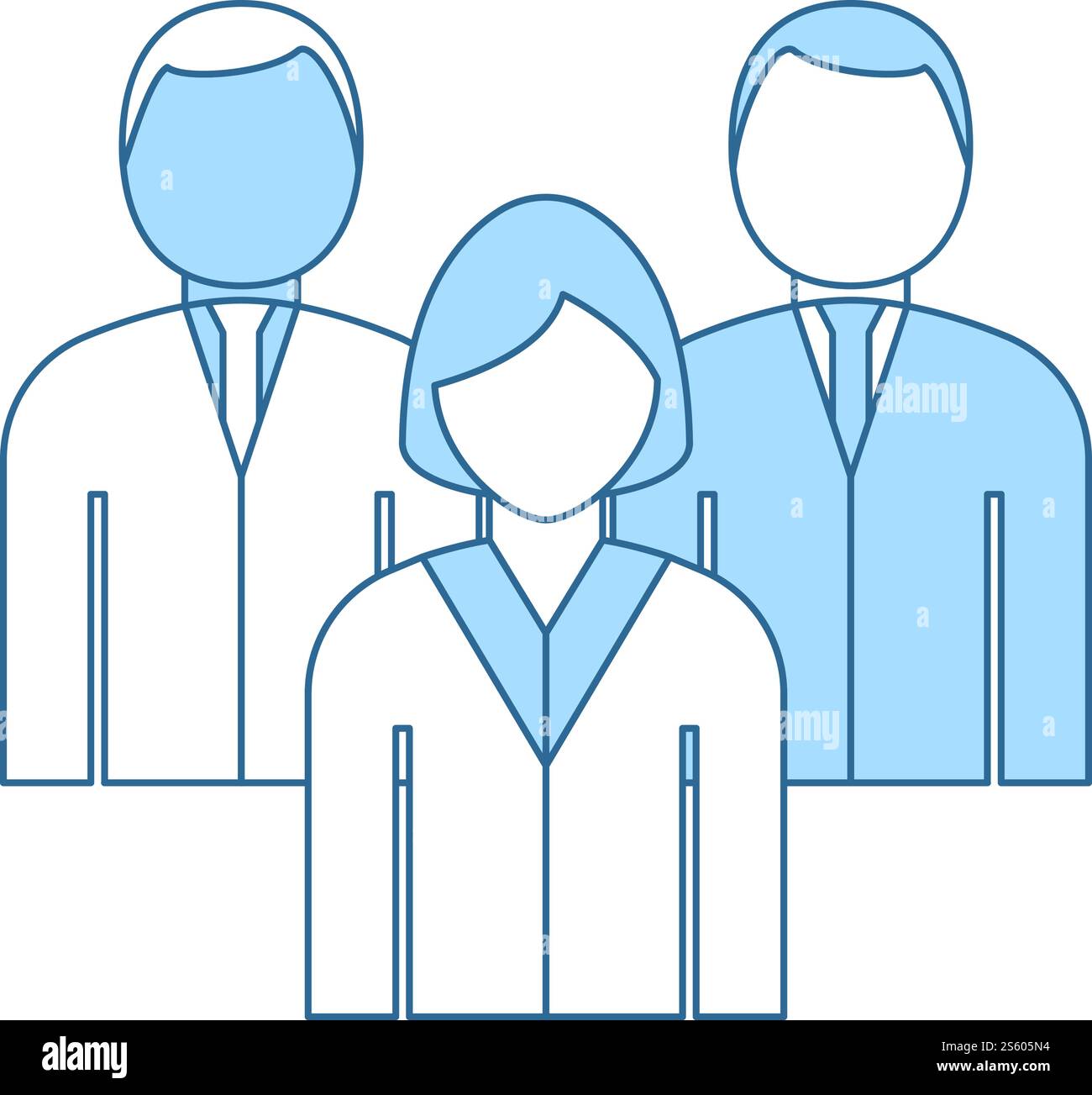 Corporate Team Icon. Thin Line With Blue Fill Design. Vector ...