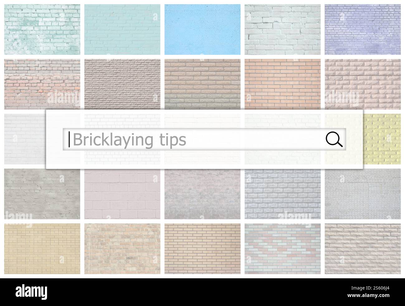 Visualization of the search bar on the background of a collage of many ...