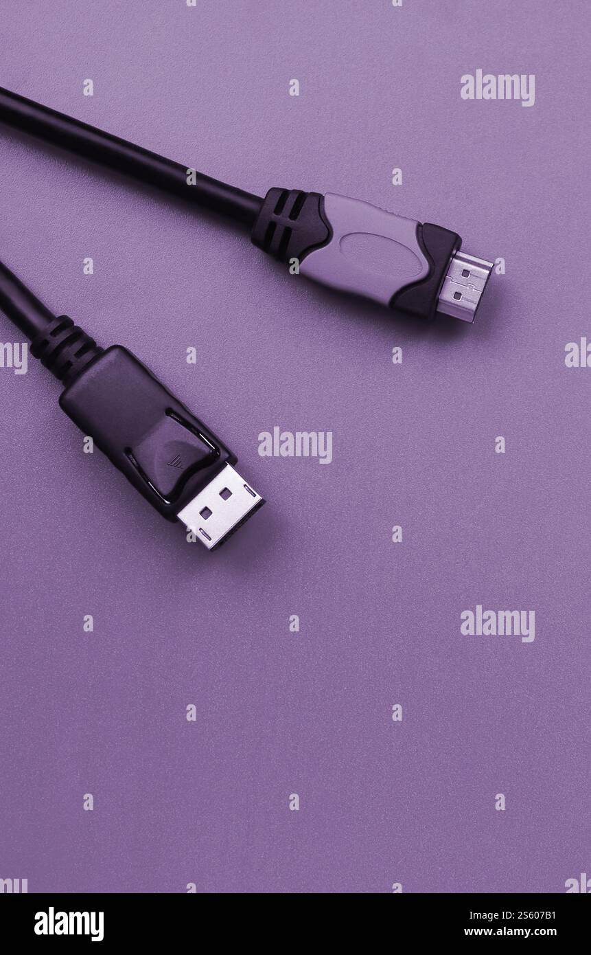 Audio video HDMI computer cable plug and 20-pin male DisplayPort gold ...