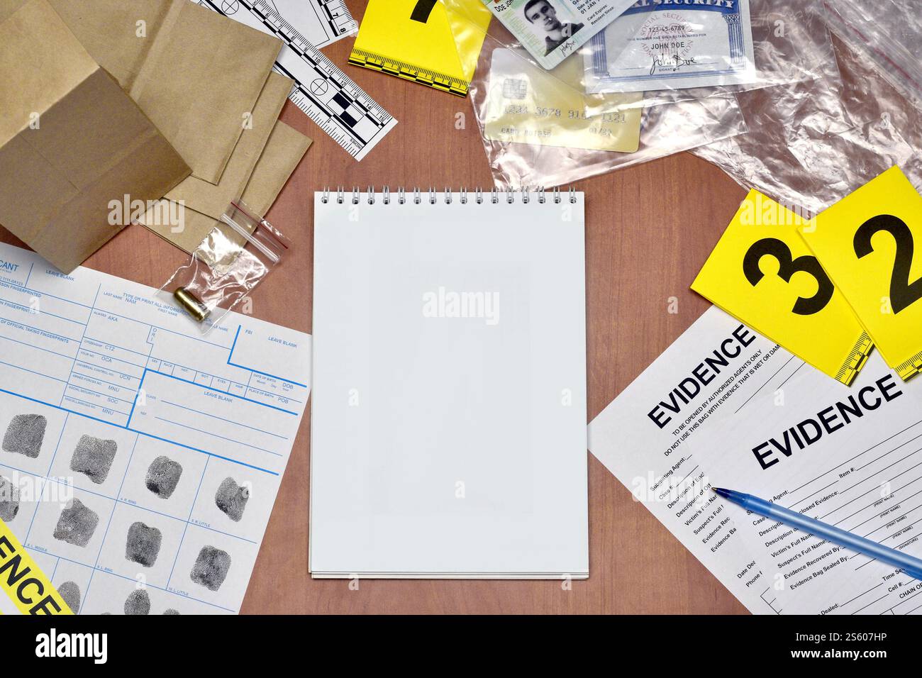 Paperwork during crime scene investigation process in csi laboratory ...