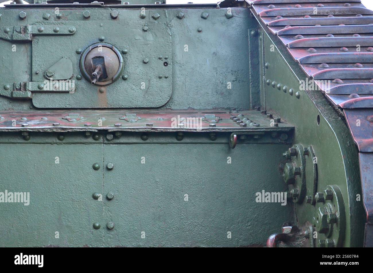 Abstract green industrial metal textured background with rivets and ...