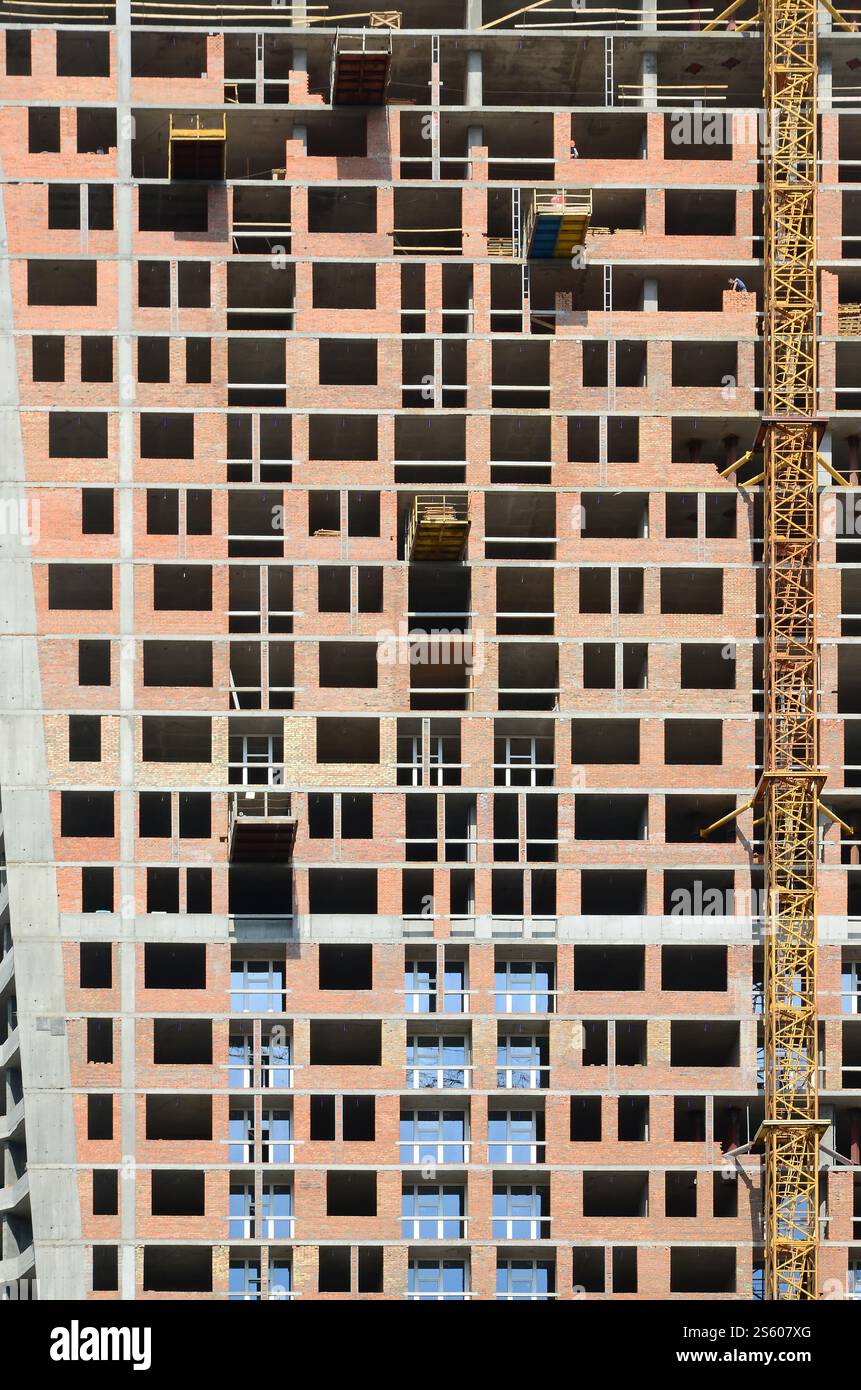 New city residential multi store apartement high building house facade ...