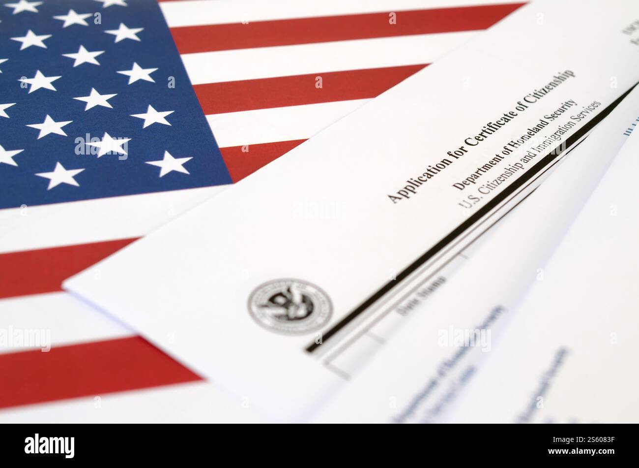 N-600 Application for Certificate of Citizenship blank form lies on ...