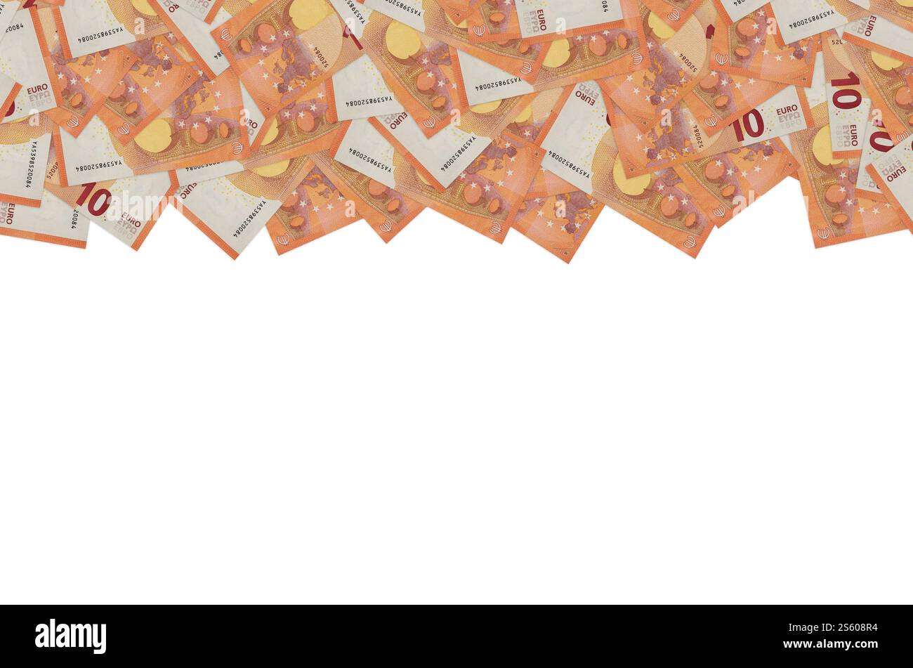 Pattern part of 10 euro banknote close-up with small red details ...