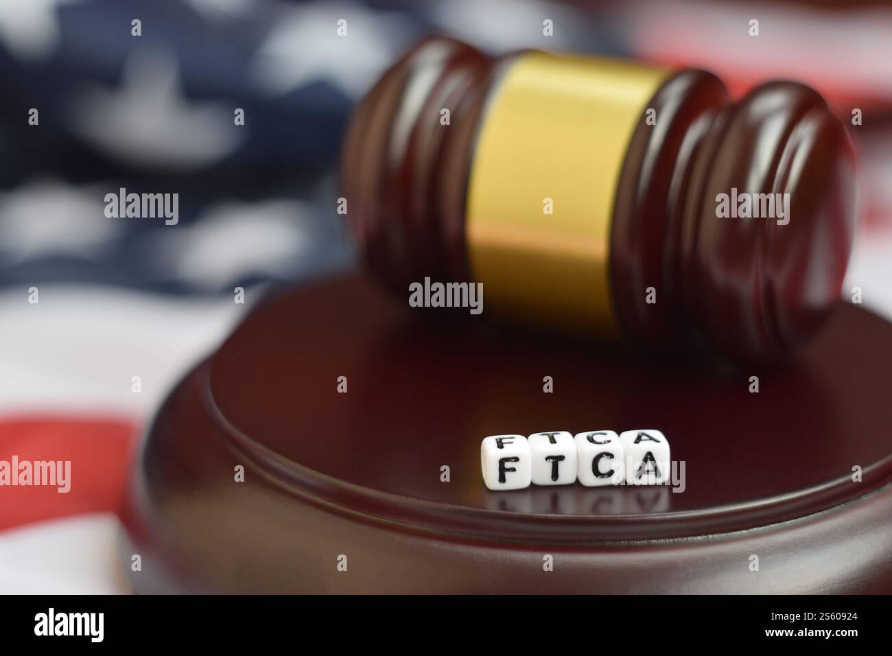 Justice mallet and FTCA acronym close up. Federal trade comission act ...