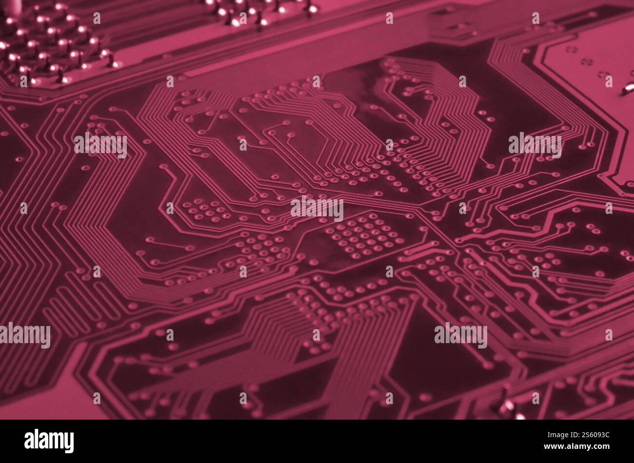 Close up of ed micro circuit board. Abstract technology background ...
