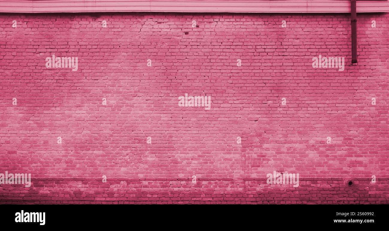 The texture of the brick wall of many rows of bricks painted in cyan ...