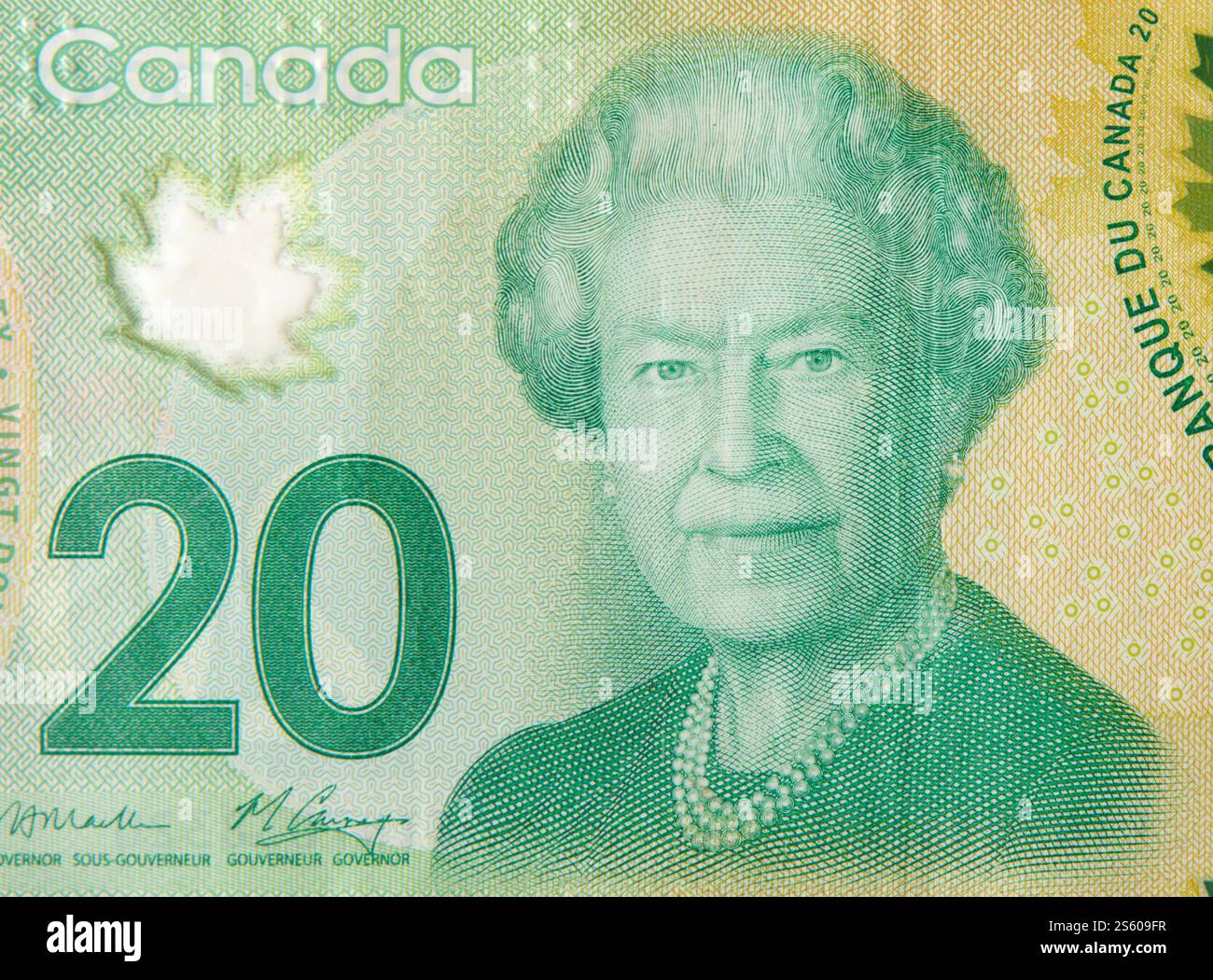 Her Majesty Queen Elizabeth II Portrait from Canada 20 Dollars 2012 ...